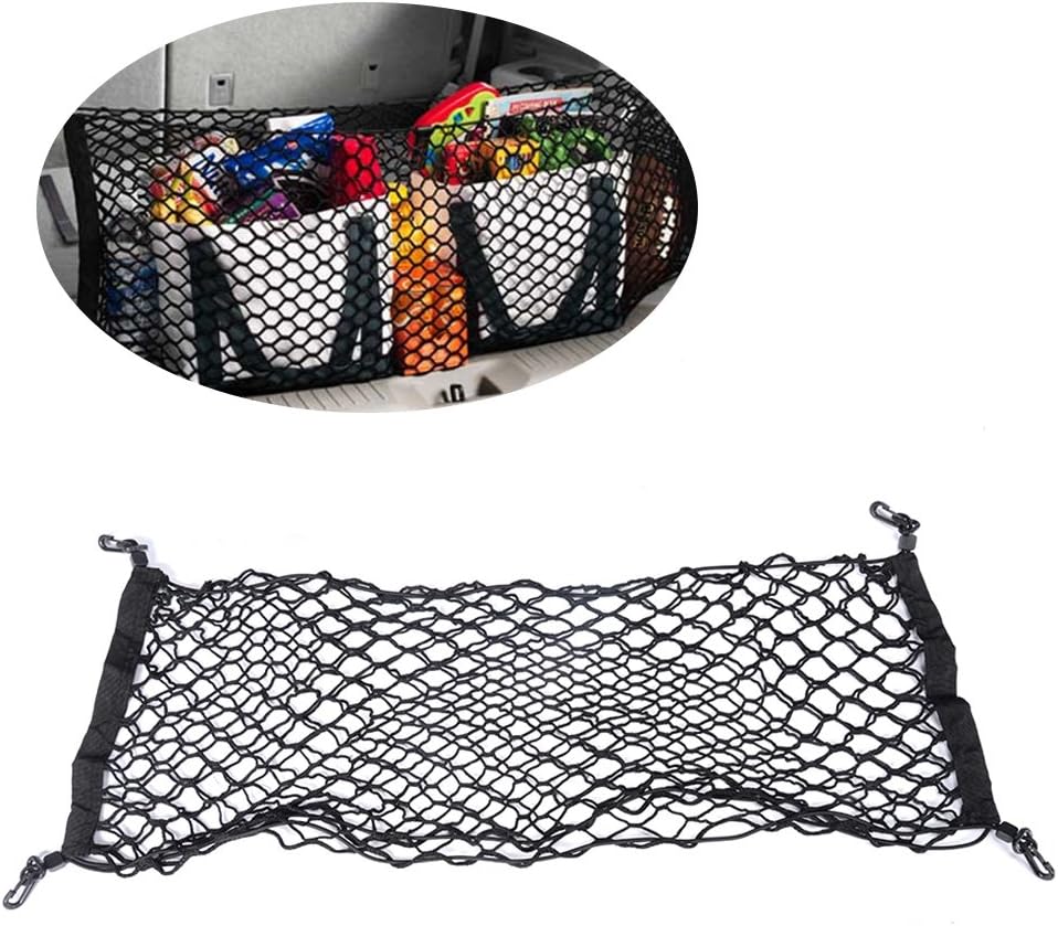 Cargo Net Hammock Trunk Organizer Vehicle Storage with 4 Adjustable ...