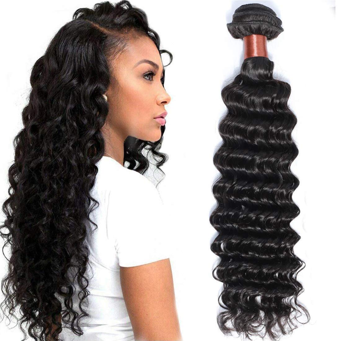 Amazon.com : BLACKMOON HAIR Brazilian Human Hair Deep Wave One Bundle ...