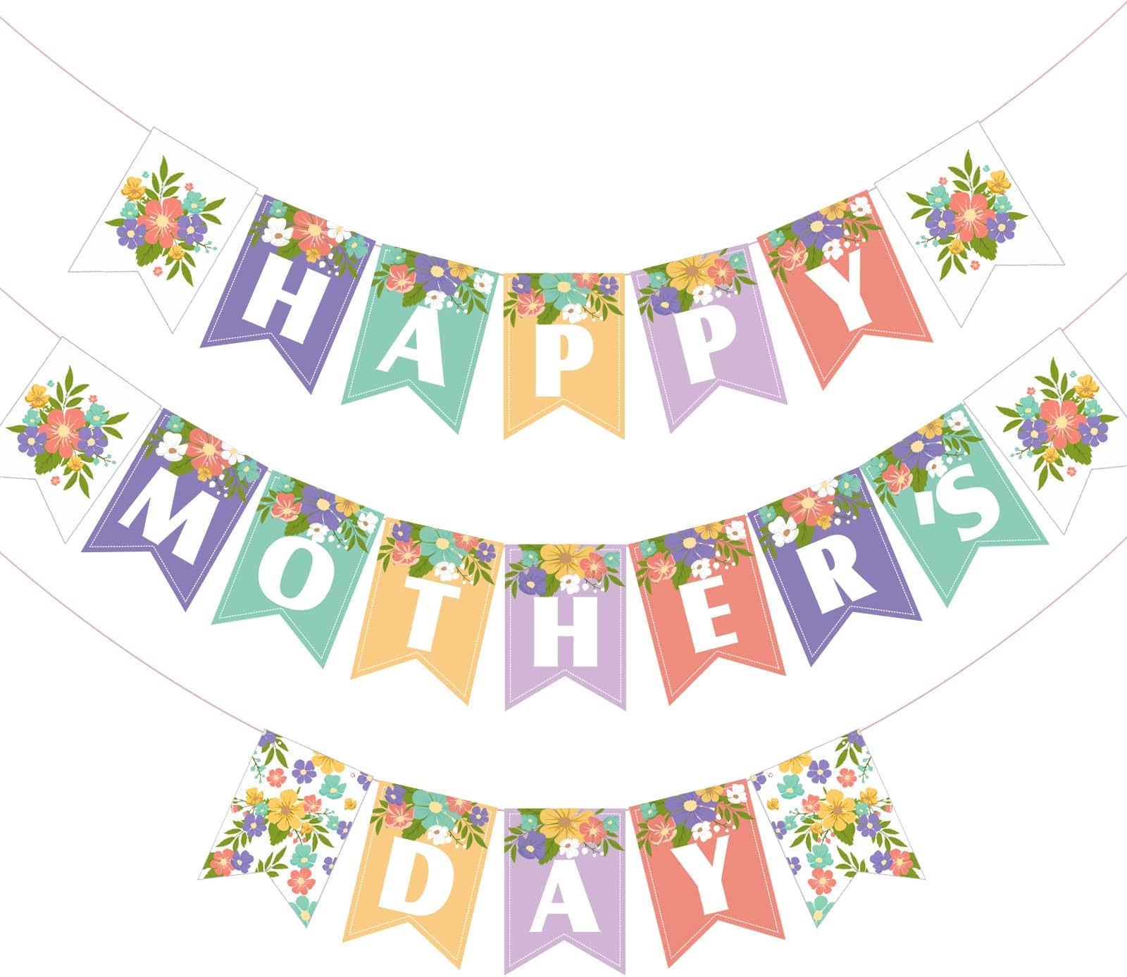 Amazon.com: Remagr 2 Pcs Mothers Day Banner Happy Mother's Day Banner ...