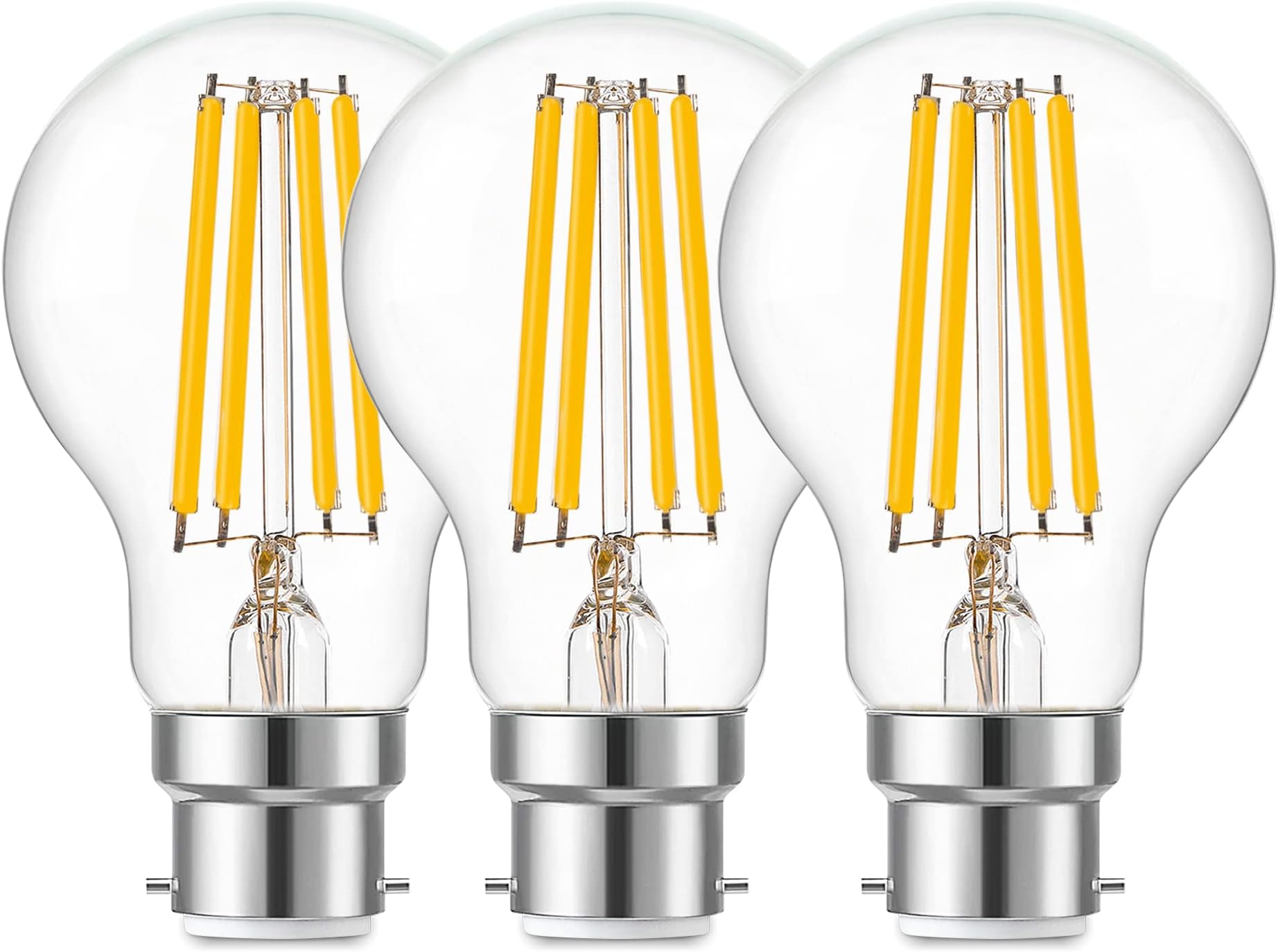 Genixgreen Bayonet Light Bulbs B22, 9W Dimmable Bayonet Cap BC Clear ...