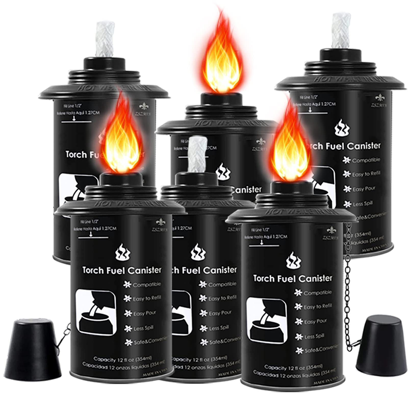 Buy ZSZMFH6 Pack Torch Canisters,12 oz Bamboo Torch Refillable ...
