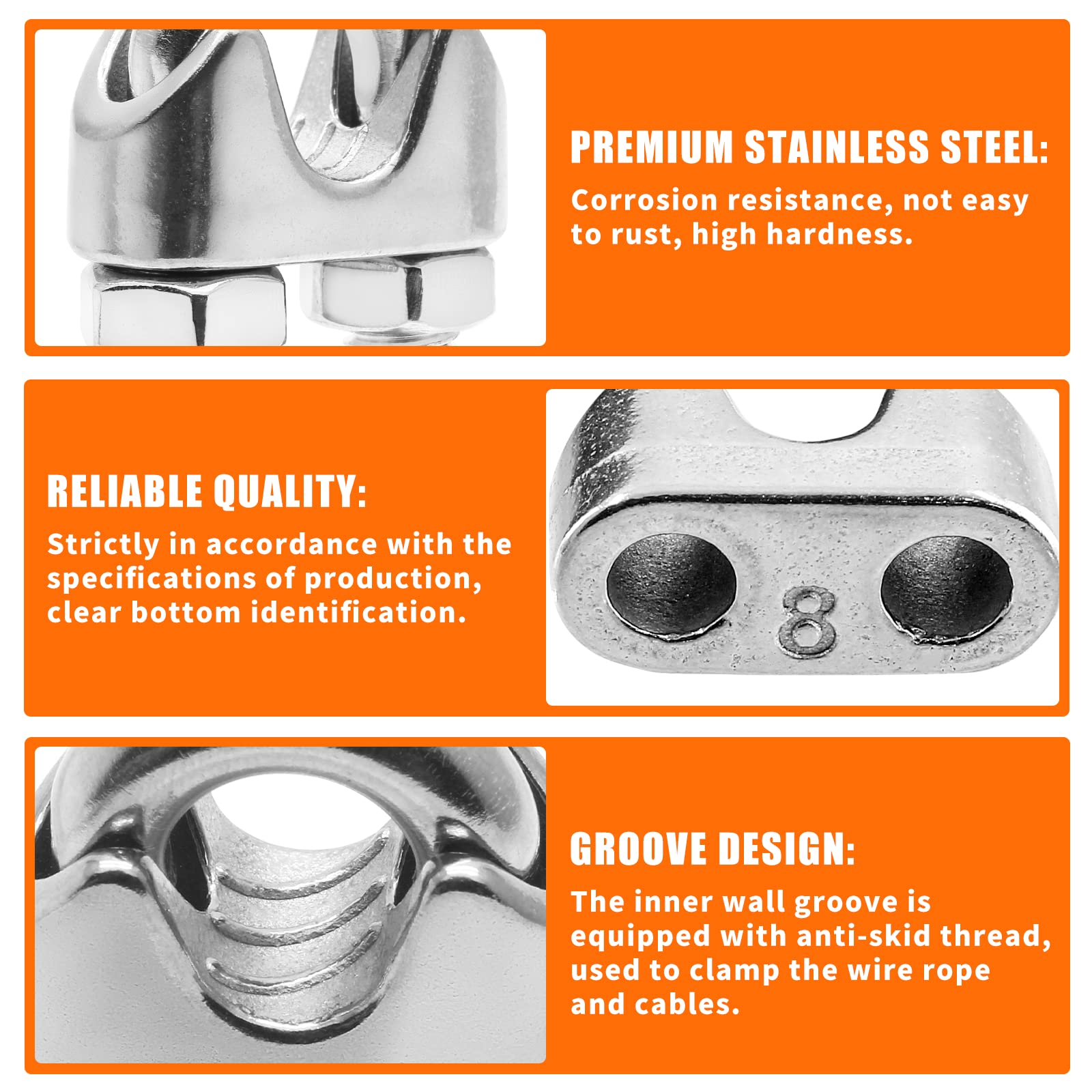 Snapklik.com : Kyuionty M8 5/16 Inch Stainless Steel Wire Rope Cable ...