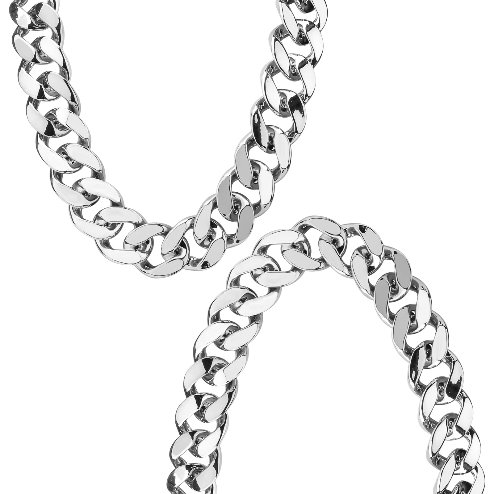 Snapklik.com : Hip Hop Chunky Silver Chain 2 Pack, 32 Inch Plastic ...