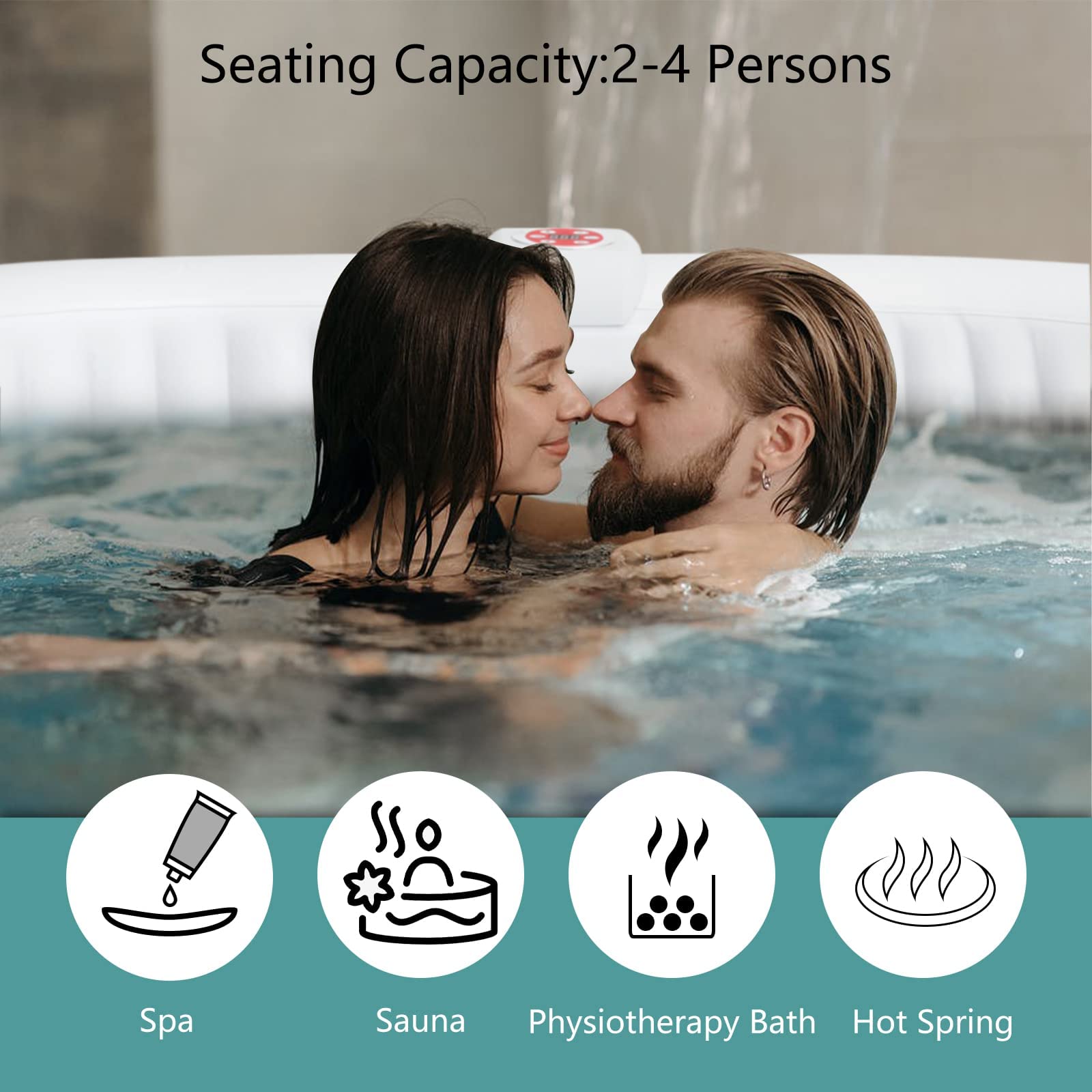 Snapklik.com : Edostory 2-3 Person Inflatable Hot Tub Spa, 75 X 47Inch ...