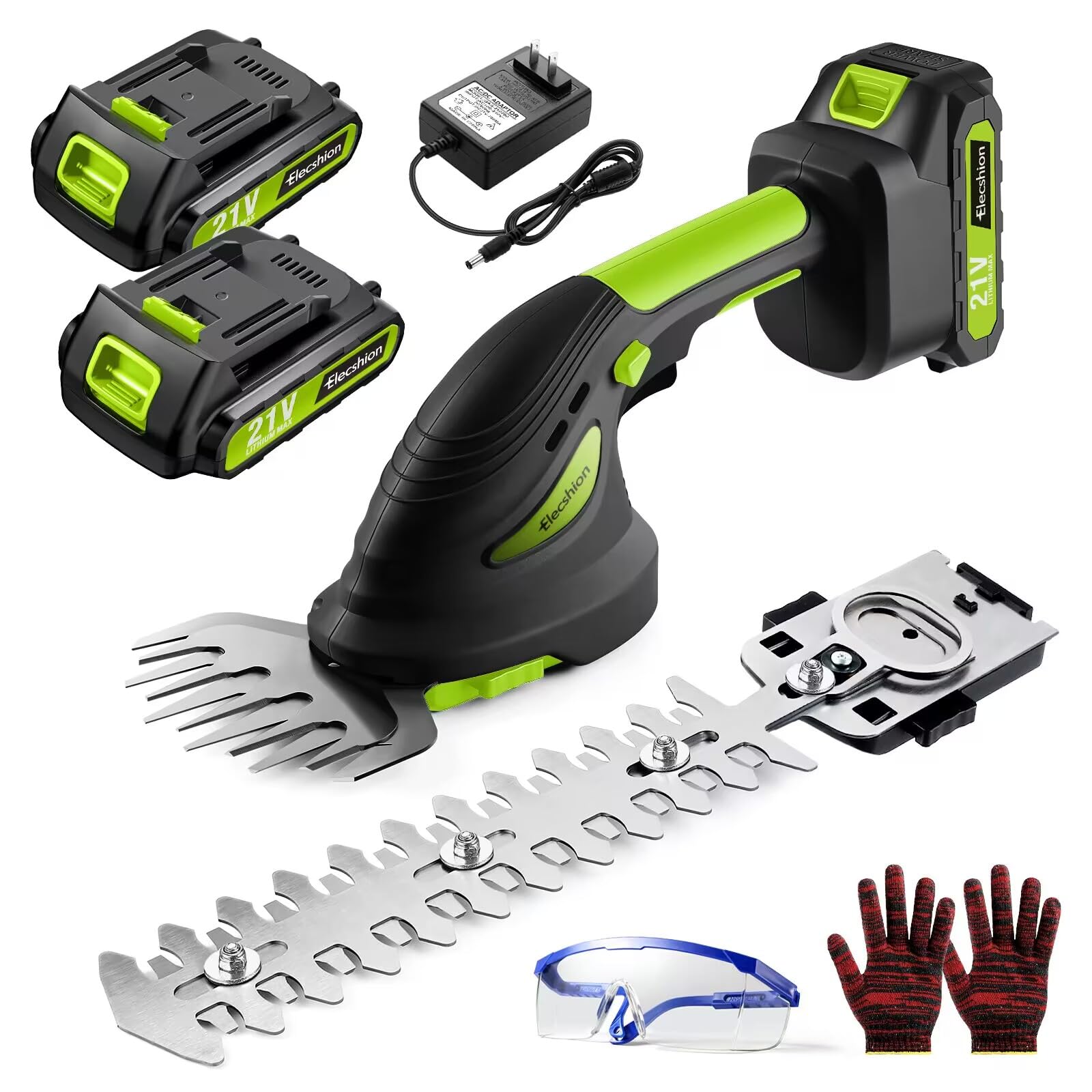 Amazon.com : Cordless Hedge Trimmer - 2 Pack 21V Battery with Charger ...