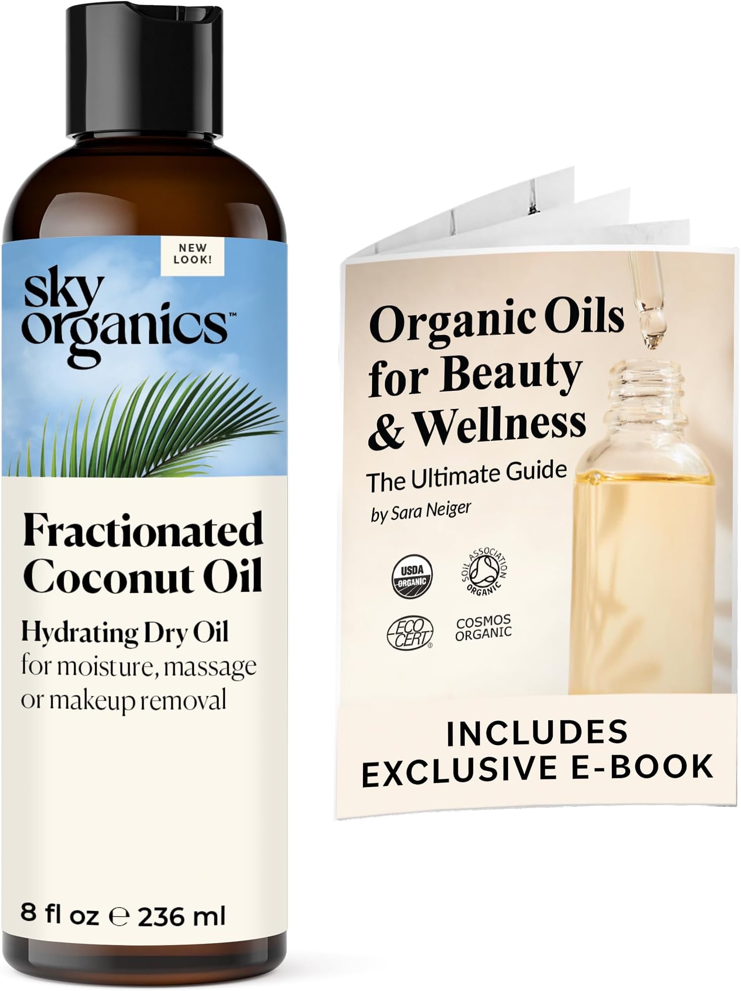 Amazon.com : Sky Organics Fractionated Coconut Oil, Hydrating Dry Oil ...