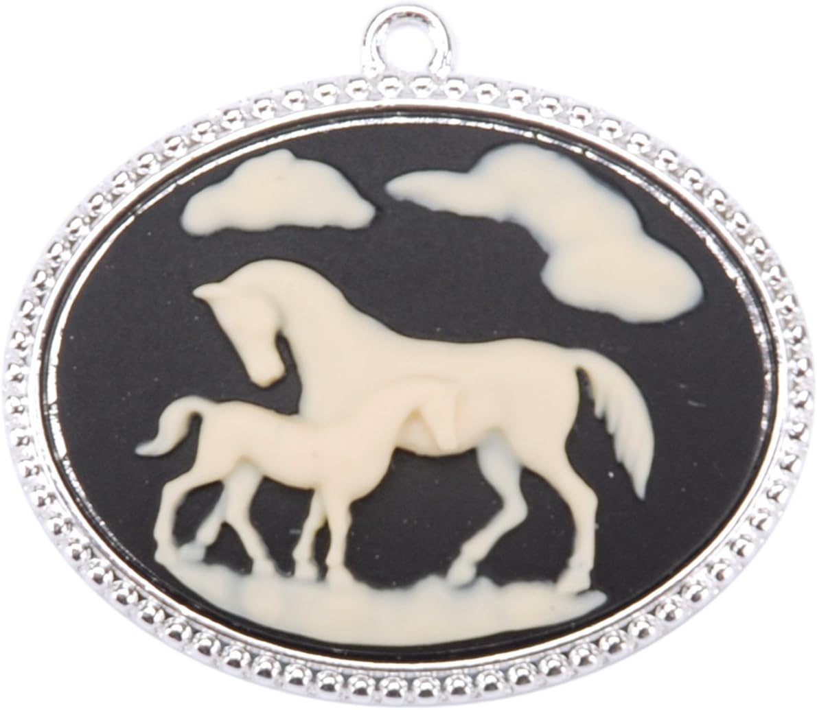 Amazon.com: Blue Moon Madame Delphine-Feets Metal Pendant, Oval Horse ...