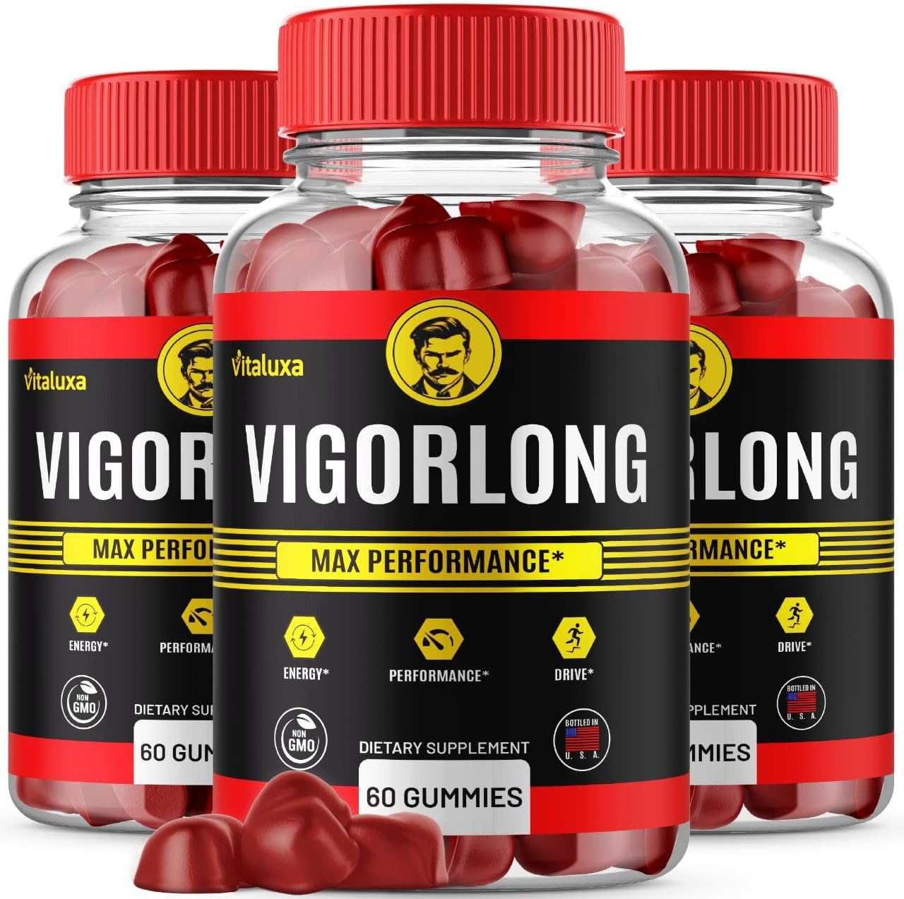 Amazon.com: (3 Pack) Vigorlong Gummies Maximum Strength All Natural ...