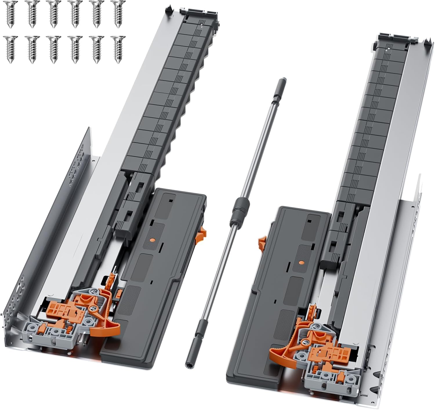 SIGOE Push to Open & Soft Close Undermount Drawer Slide 22 Inch Full ...