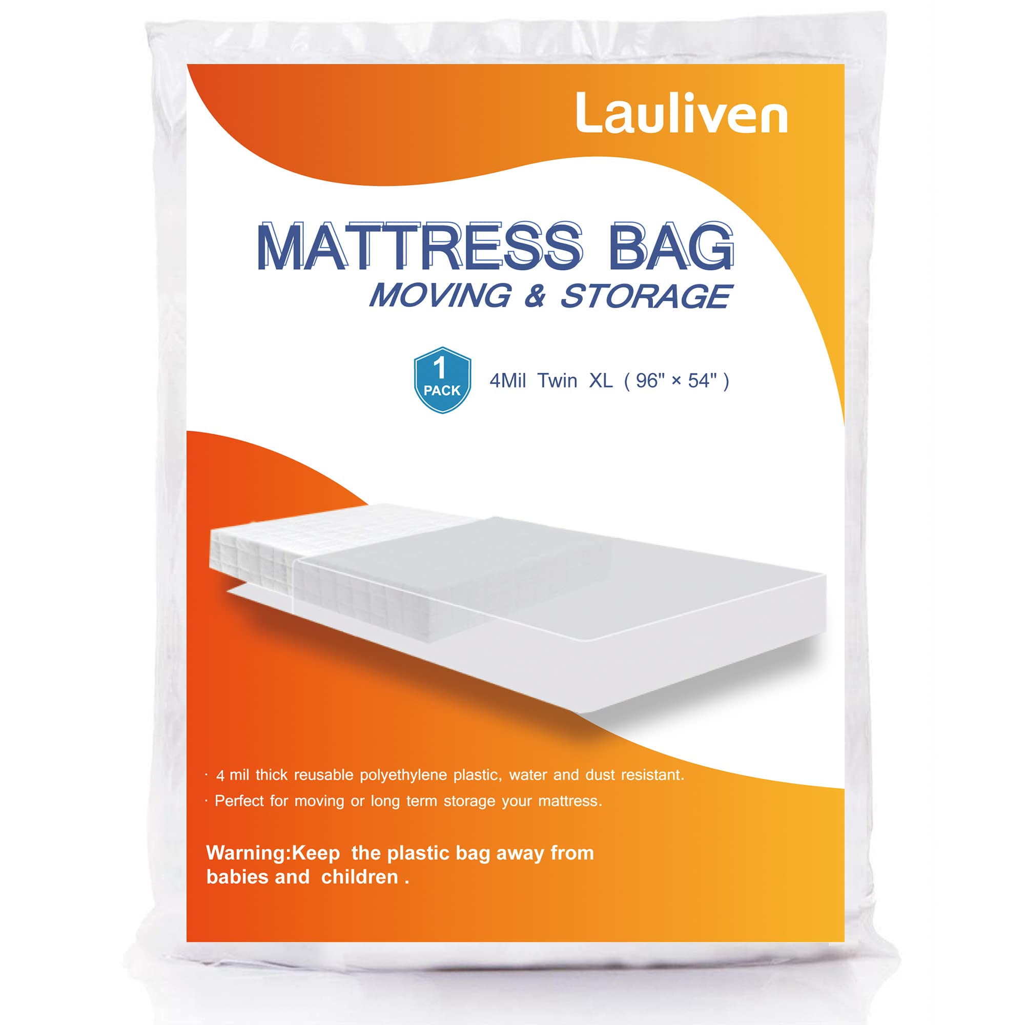 Amazon.com: 4 Mil Mattress Bag for Moving and Storage, Twin XL Mattress ...