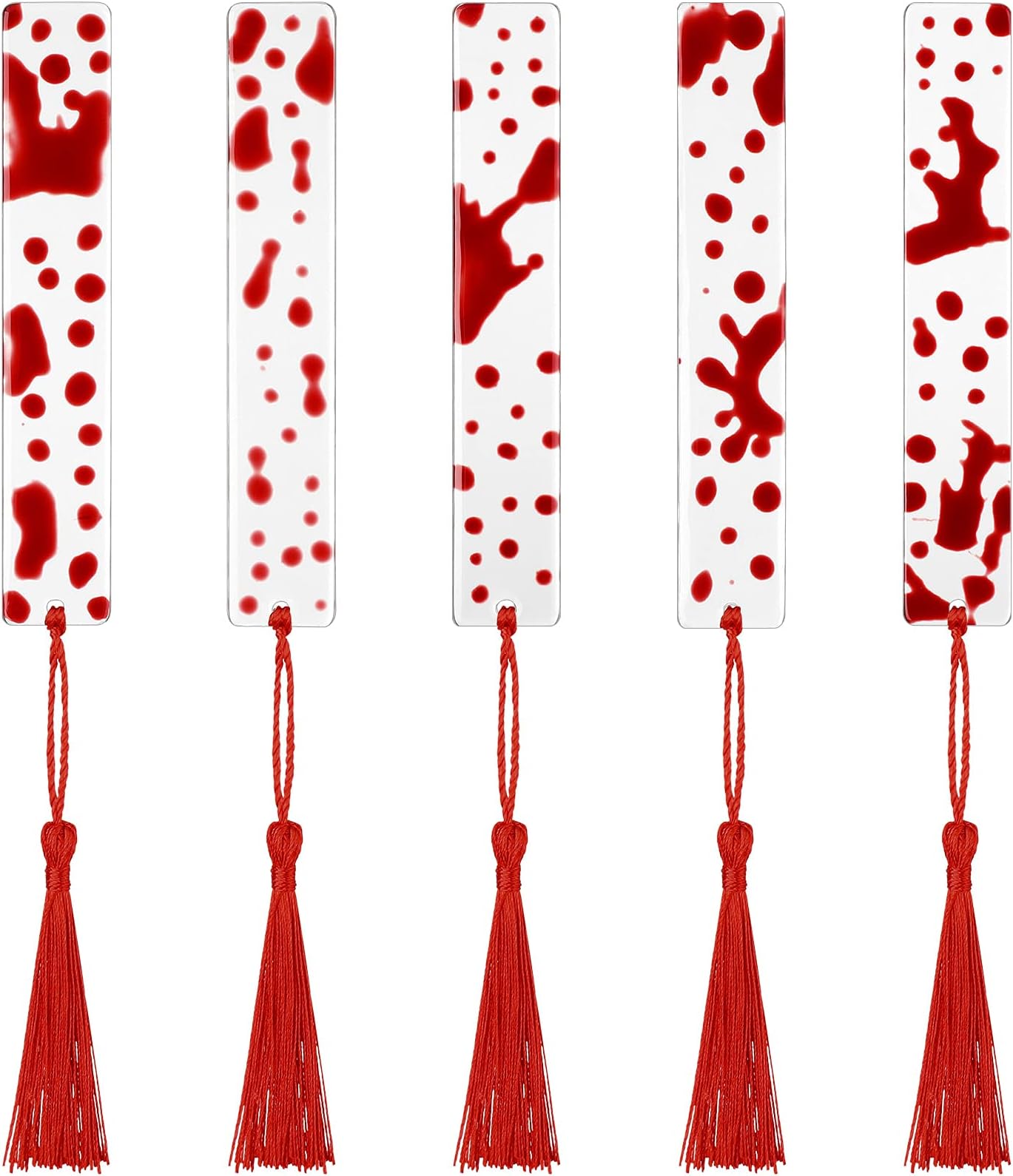 Amazon.com : Tenare 5 Pieces Blood Bookmark Halloween Theme Blood ...