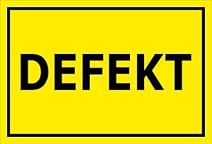 Melis-Folienwerkstatt Schild - Defekt - 15x10cm | Bohrlöcher | 3mm ...
