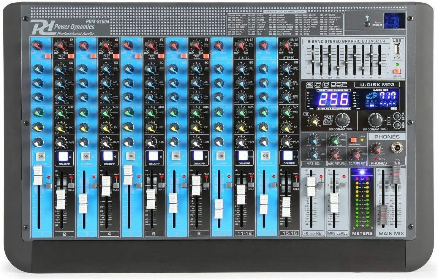 Power Dynamics PD PDM-S1604 16-Channel Professional Analog PA Mixer ...