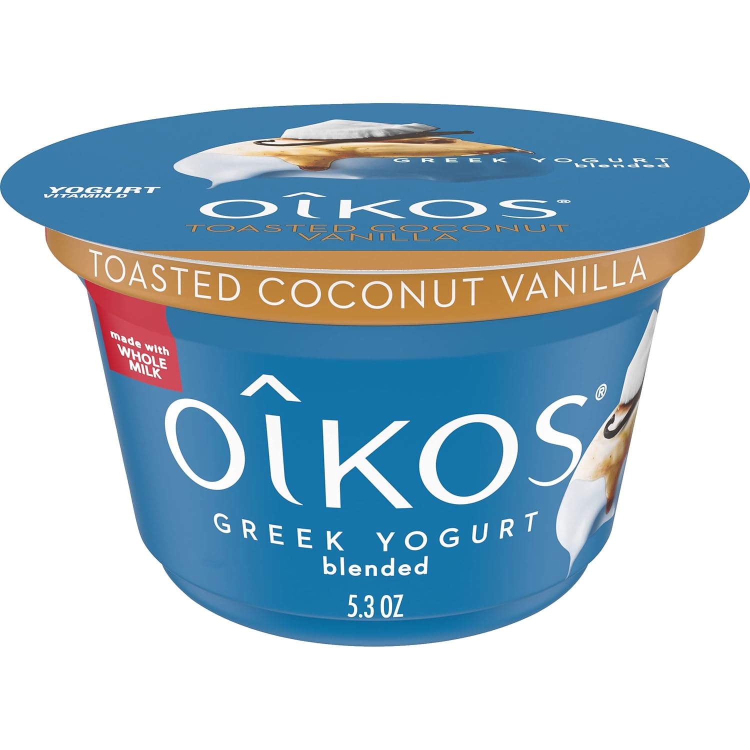 Amazon.com: Oikos Whole Milk Greek Yogurt, Toasted Coconut Vanilla, 5.3 ...