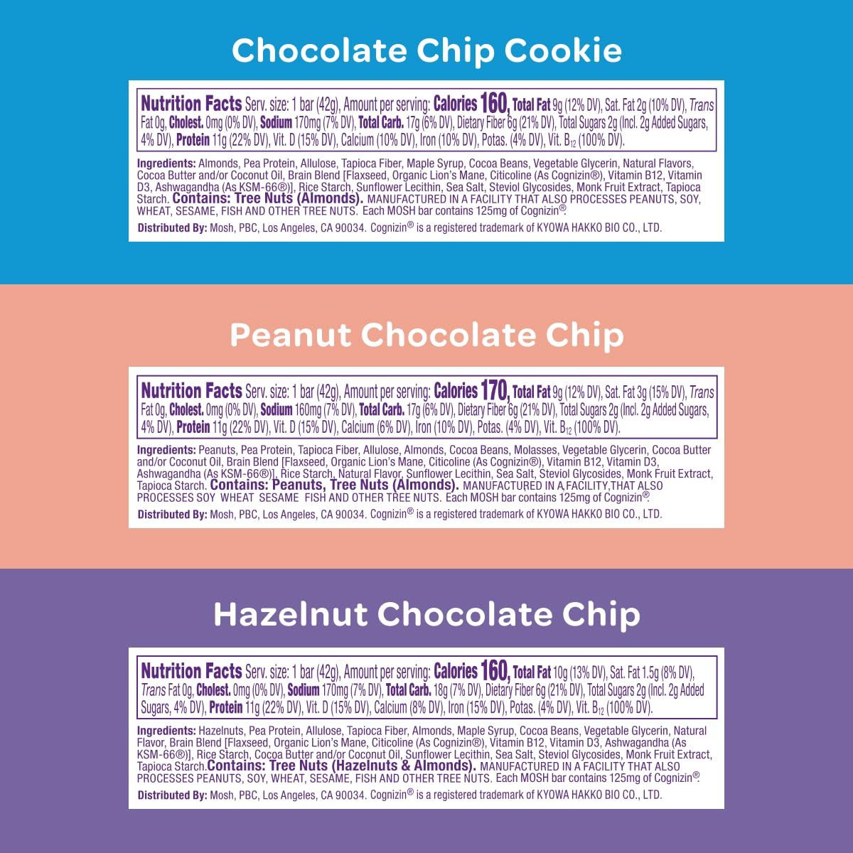 Snapklik.com : MOSH Variety Pack Vegan Protein Bars, Plant Based, Keto ...