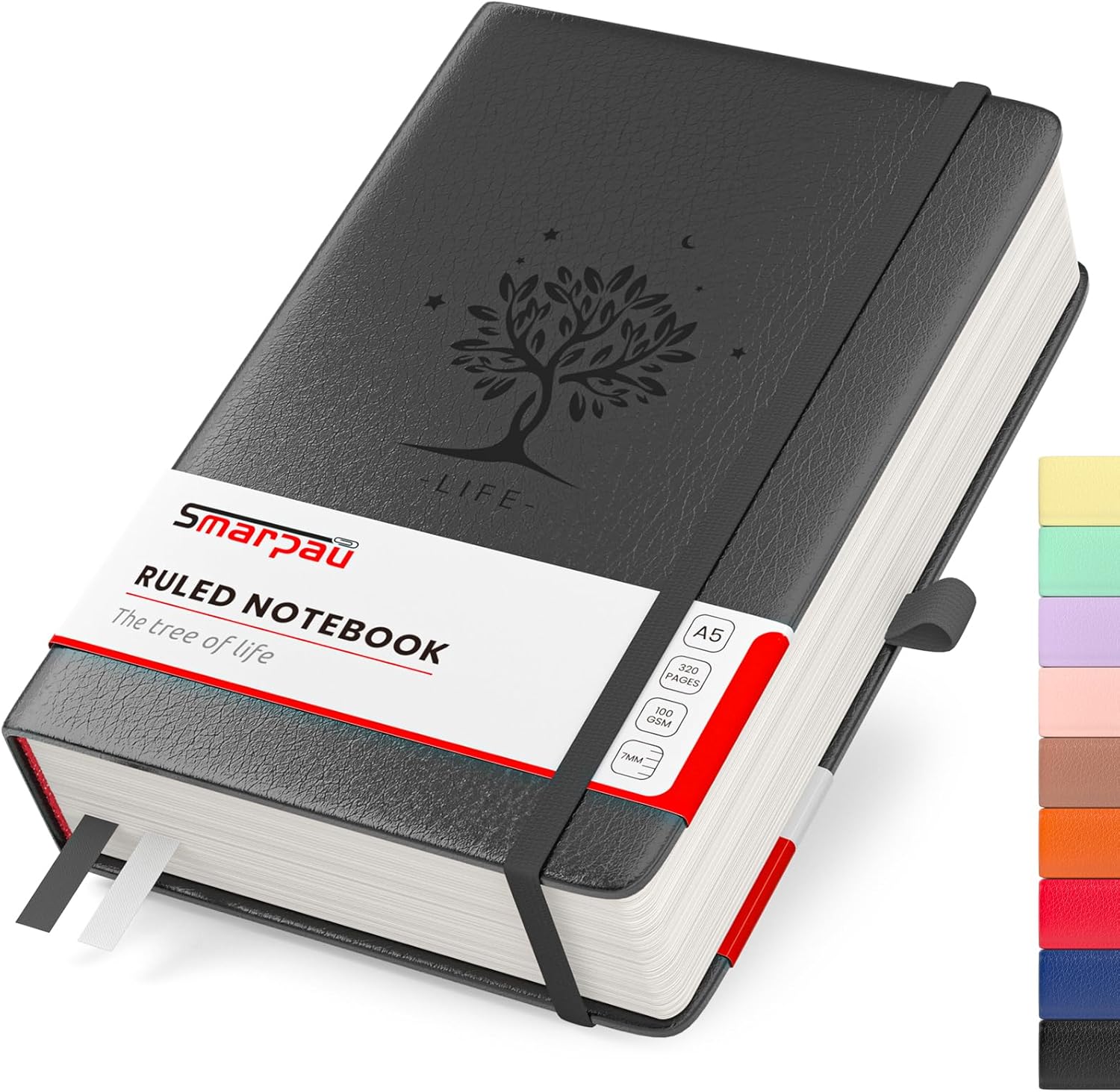 Smarpau Lined Journal Notebook - A5 Thick Notepad Hardcover Journal 320 ...