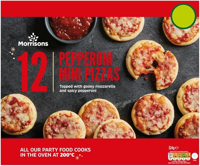 Morrisons 12 Pepperoni Mini Pizzas, 324g : Amazon.co.uk: Grocery