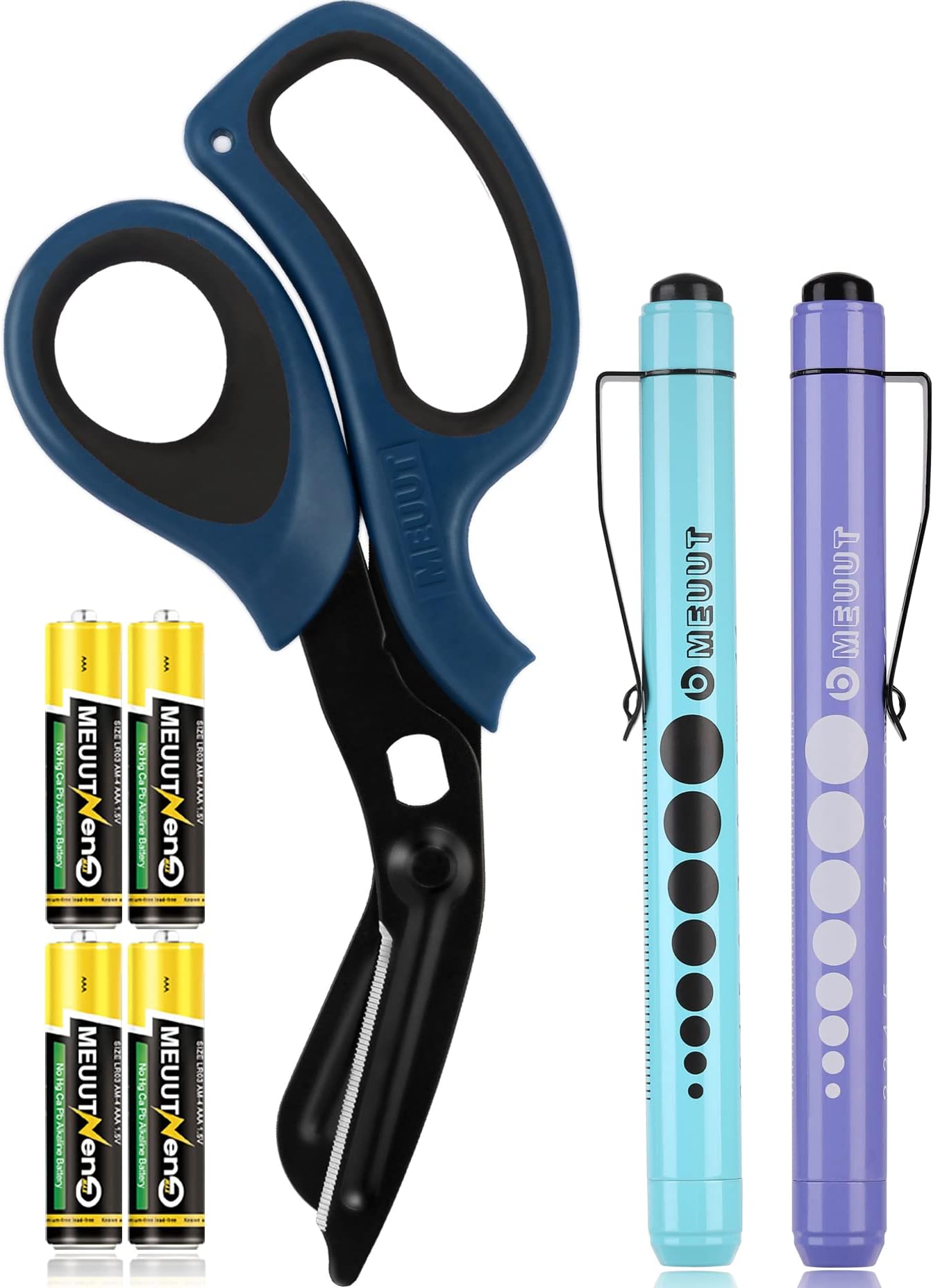 Amazon.com: MEUUT 3 Pack Penlight & Medical Scissors- One 8 Inches ...