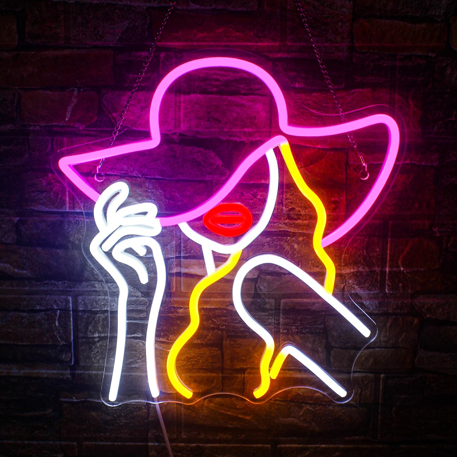 Amazon.com : NOSUN Cowgirl Neon Sign Cowboy Hat Neon Signs for Wall ...