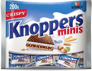 Knoppers Minis Milk Hazelnut Wafer with Nougat Cream, 200g, Crispy ...