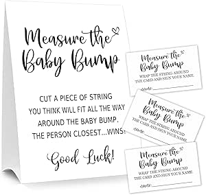 Amazon.com: Baby Shower Games Measure the Baby Bump Sign, How Big is ...