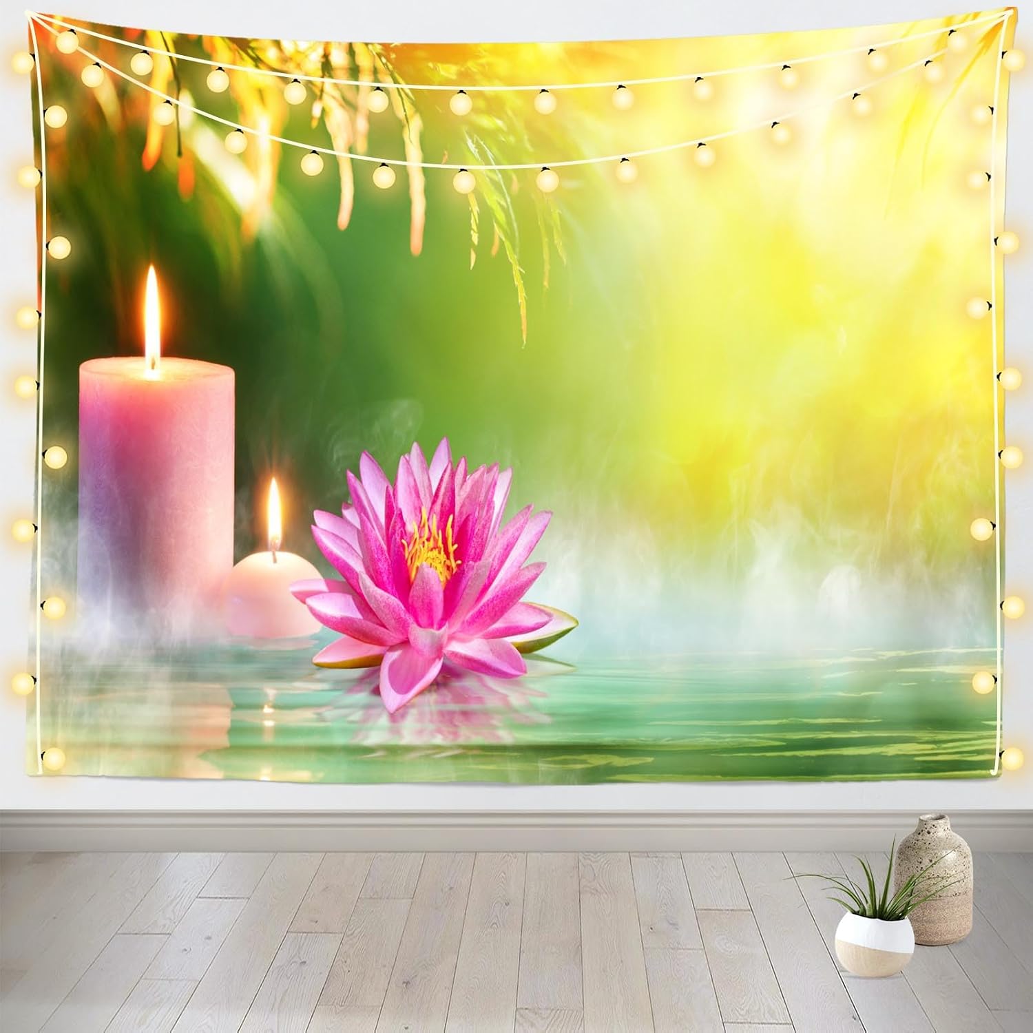 Amazon.com: Loccor Zen Garden Tapestry 80''x60'' Spa Water Lotus Flower ...