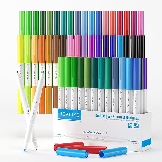 REALIKE 36 Counts Sublimation Pen Infusible Marker for Cricut Maker 3 ...