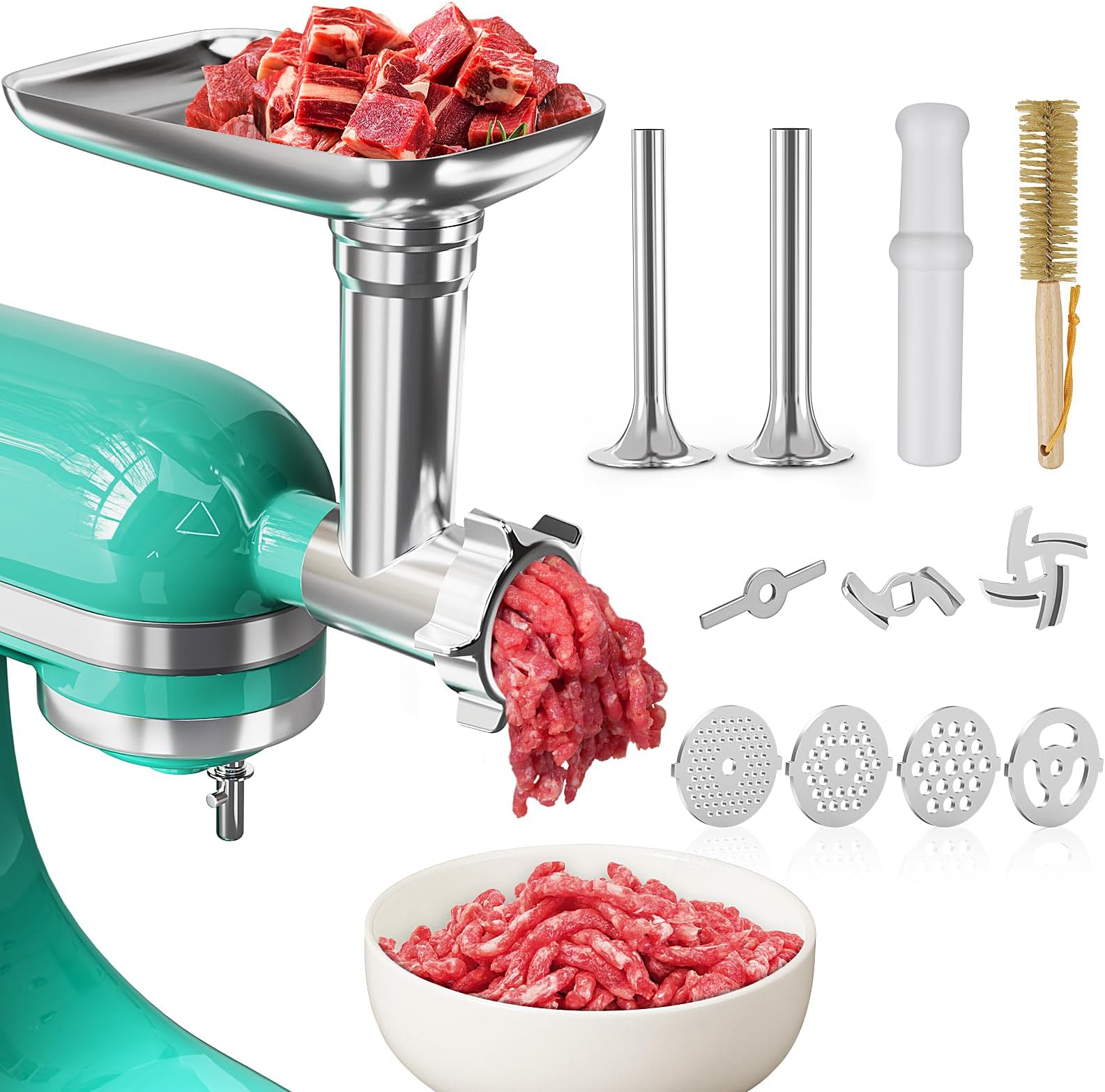 Amazon.com: Meat Grinder Attachment for KitchenAid Stand Mixer,Metal ...