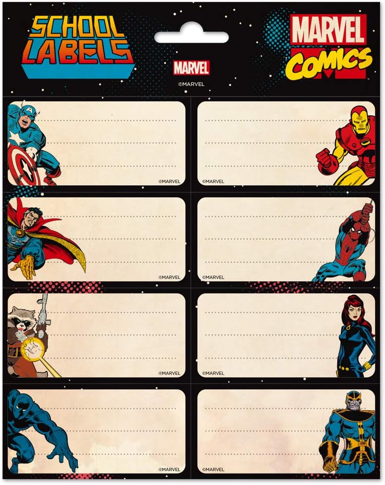 Grupo Erik Marvel The Avengers Stickers | Sticky Labels | Food Labels ...
