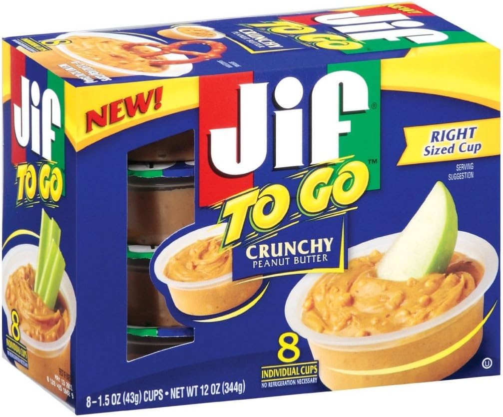 Amazon.com : Jif To Go Crunchy Peanut Butter, 1.5 Oz., 8/Box ...