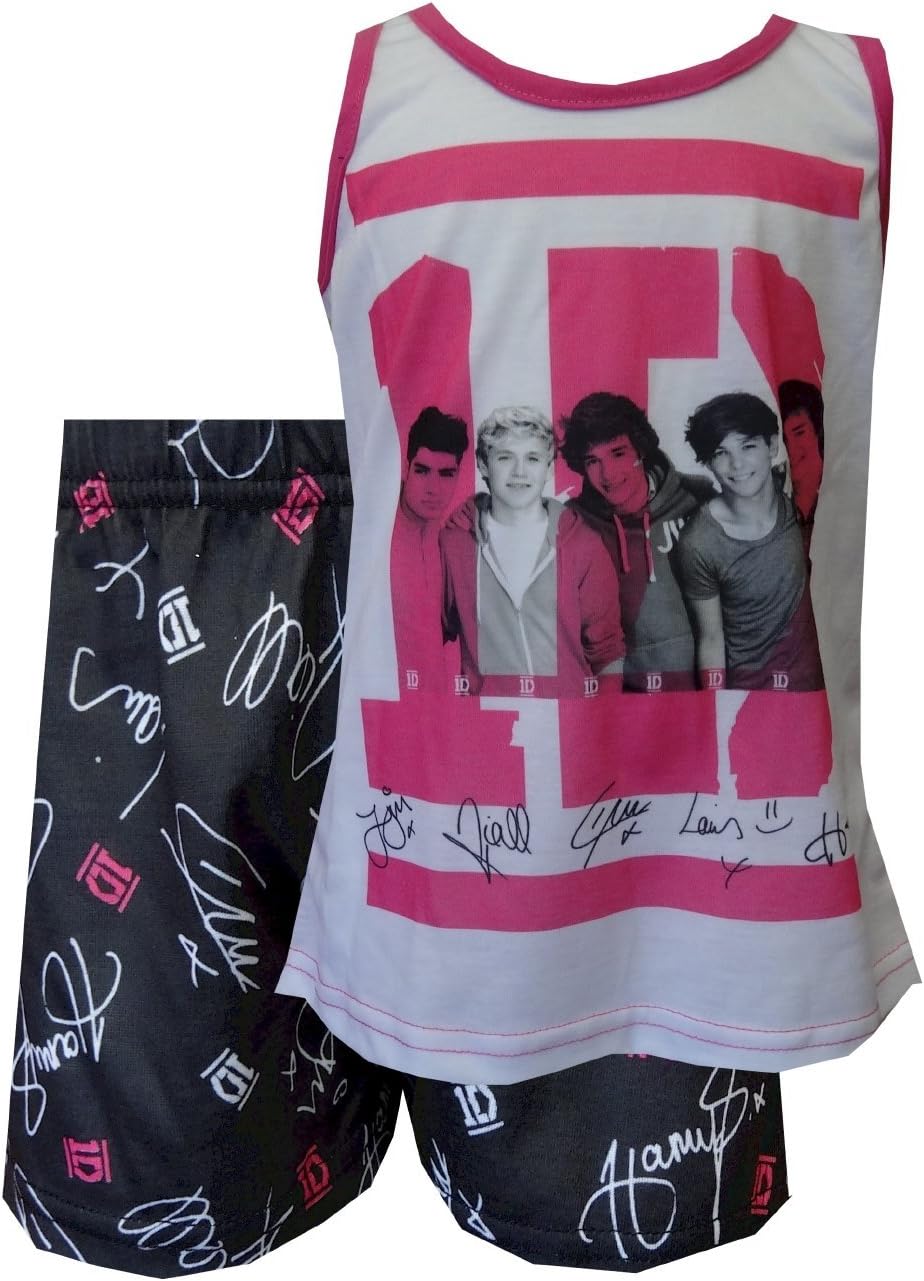 Amazon.com: One Direction 1D Girl's 2-Pc Group Signature Top and ...