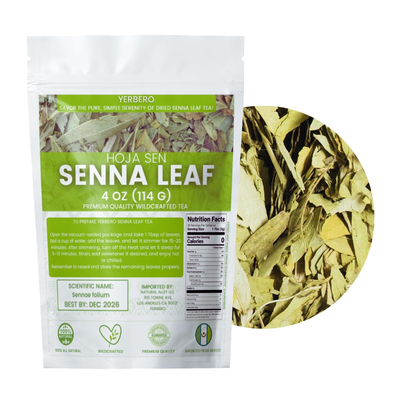 Amazon.com : Yerbero - Senna Leaf Loose Herbal | Senna alexandrina ...