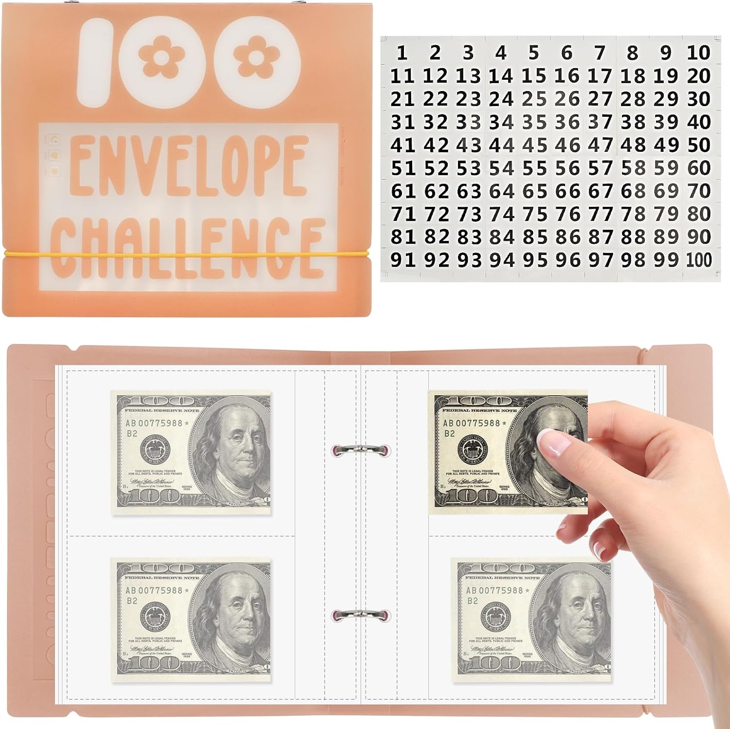 Amazon.com : Classycoo 100 Envelope Challenge Binder,100 envelope ...