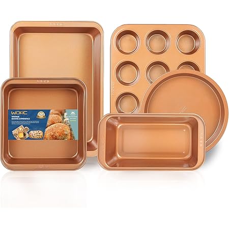 Amazon.com: Premium Non-Stick Baking Pans Set of 4 - Includes Baking ...