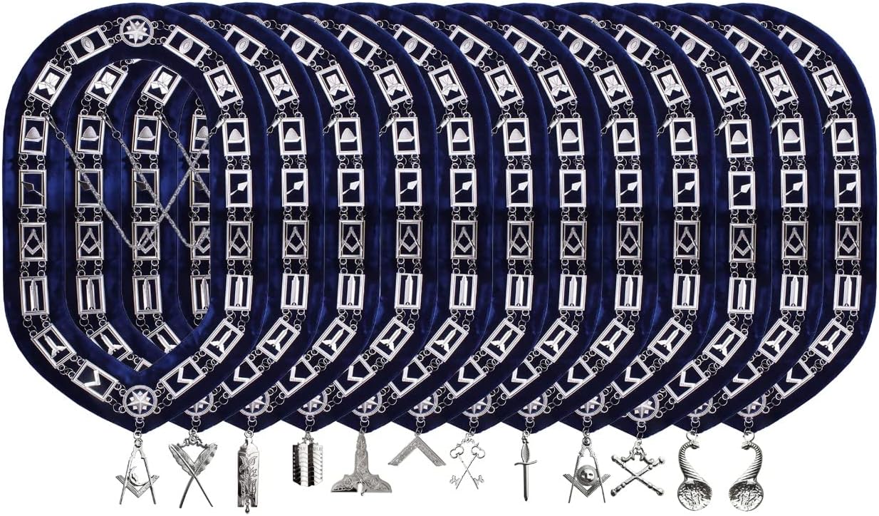 Amazon.com: RIAZ IMPEX Masonic Regalia Blue Lodge Officer Chain Collar ...