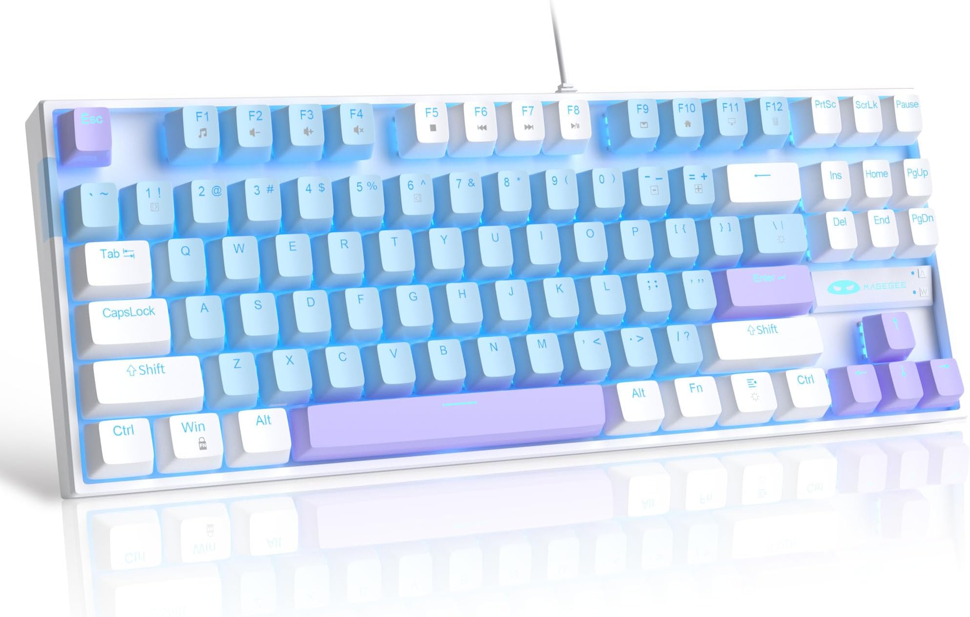Amazon.com: MageGee Mechanical Gaming Keyboard 87 Keys with RGB LED ...