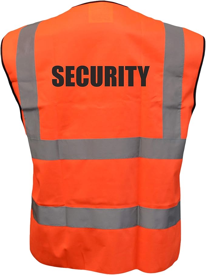 Security Printed Orange Hi Vis Vest/Waistcoat, Security Officer ...