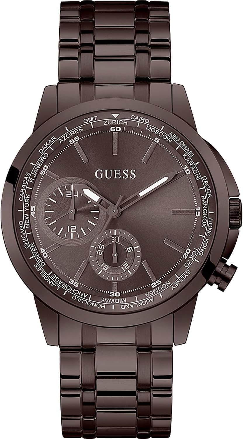 GUESS Mens Sport Chocolate Brown Stainless Steel Watch (Model: GW0490G5 ...