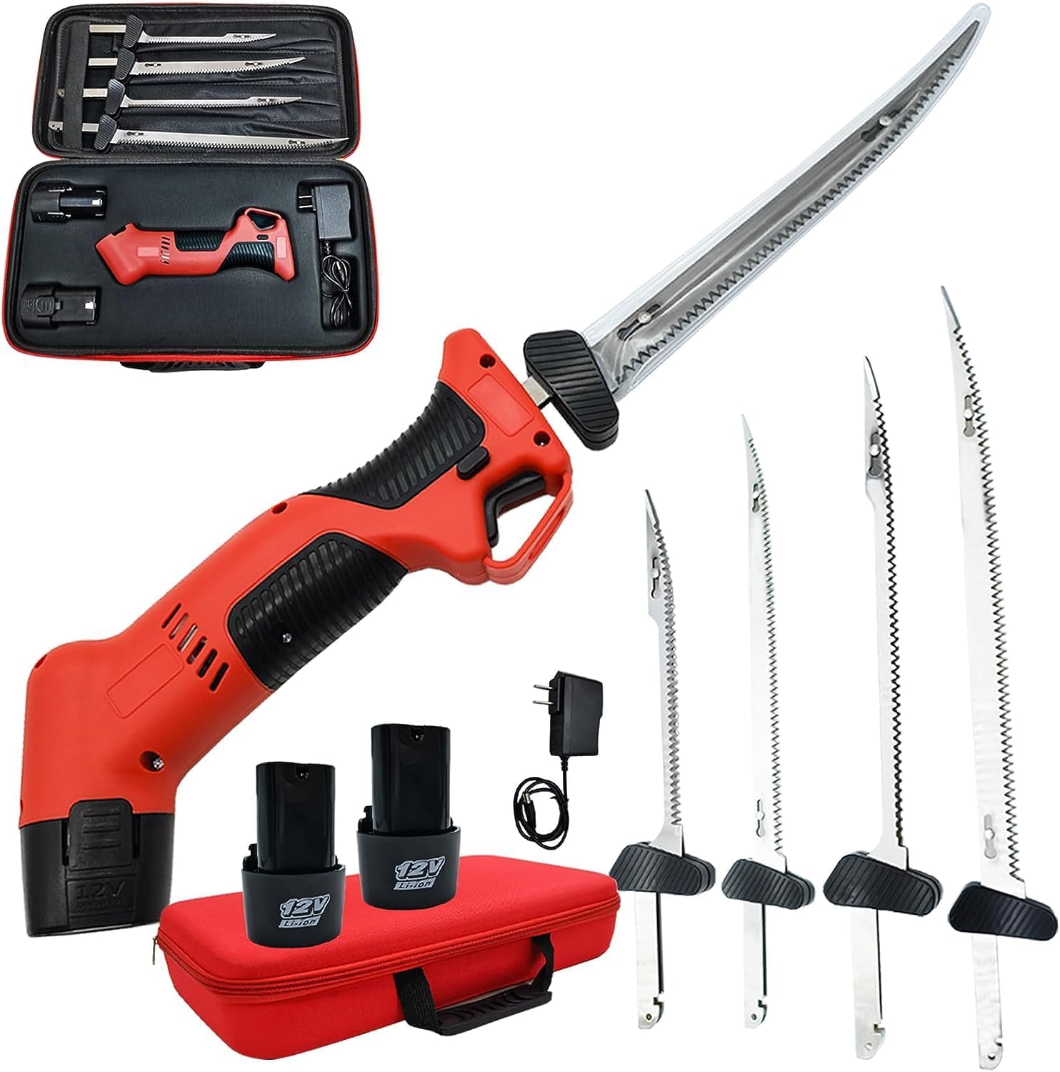 Electric Fillet Knife, Knife Outdoor Edge Knife for Fishing with 4 Ti ...