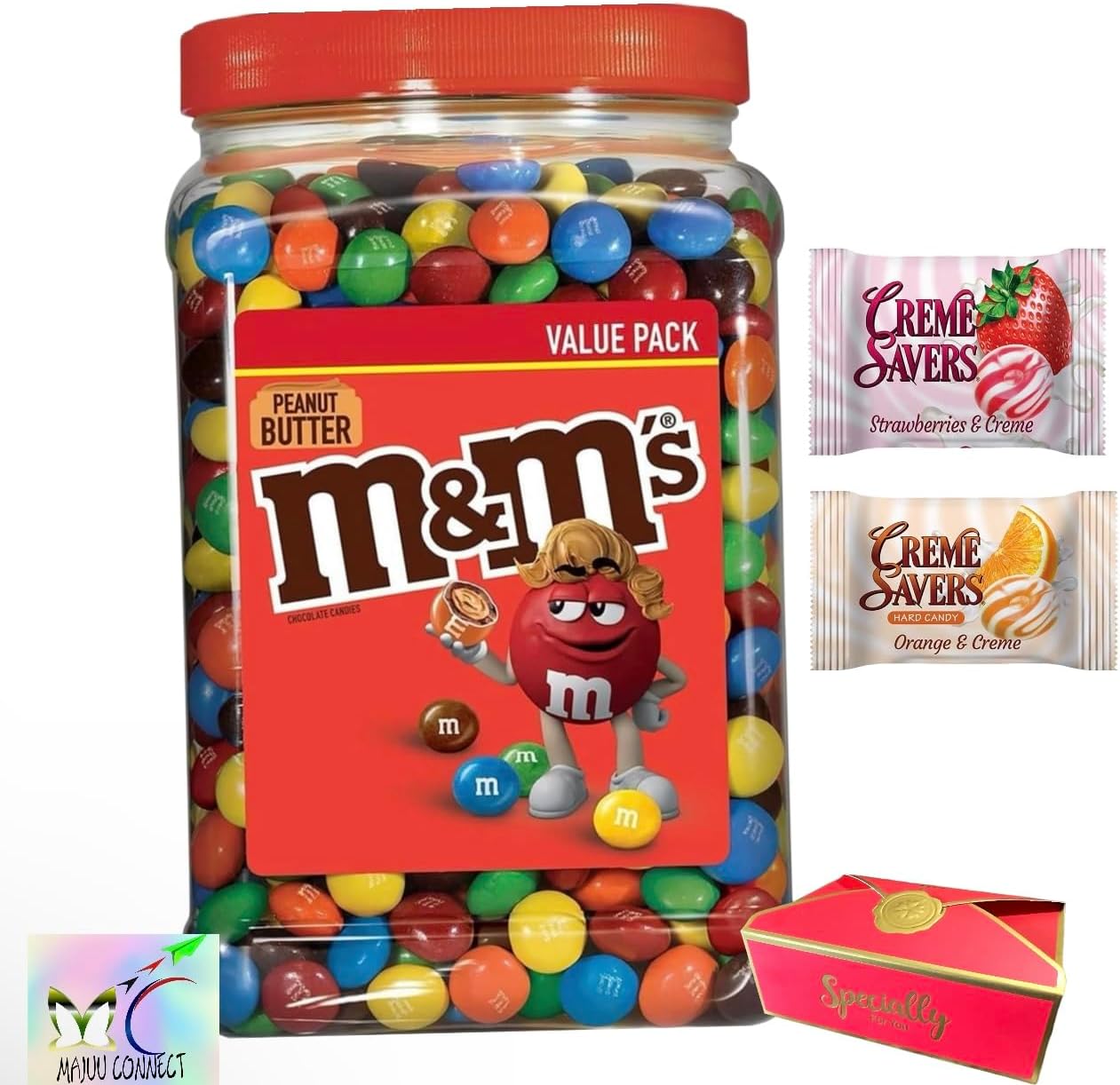 Amazon.com: M&MS Bulk (M&MS) Peanut Butter Milk Chocolate (2 Packs) Candy Jar | (110 oz ...