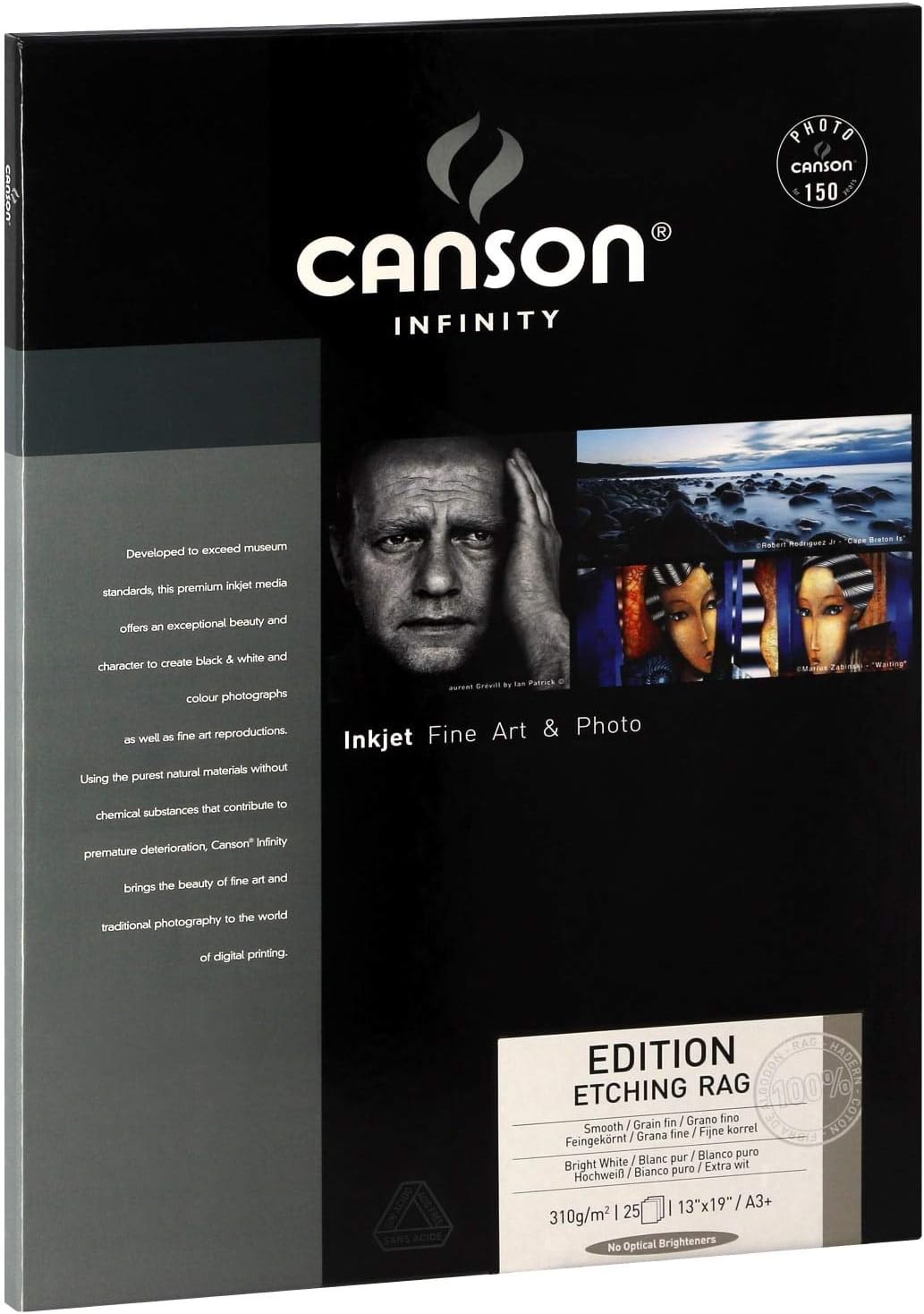 Amazon.com: Canson Infinity Edition Etching Rag 310gsm, papel de inyección de tinta mate blanco ...