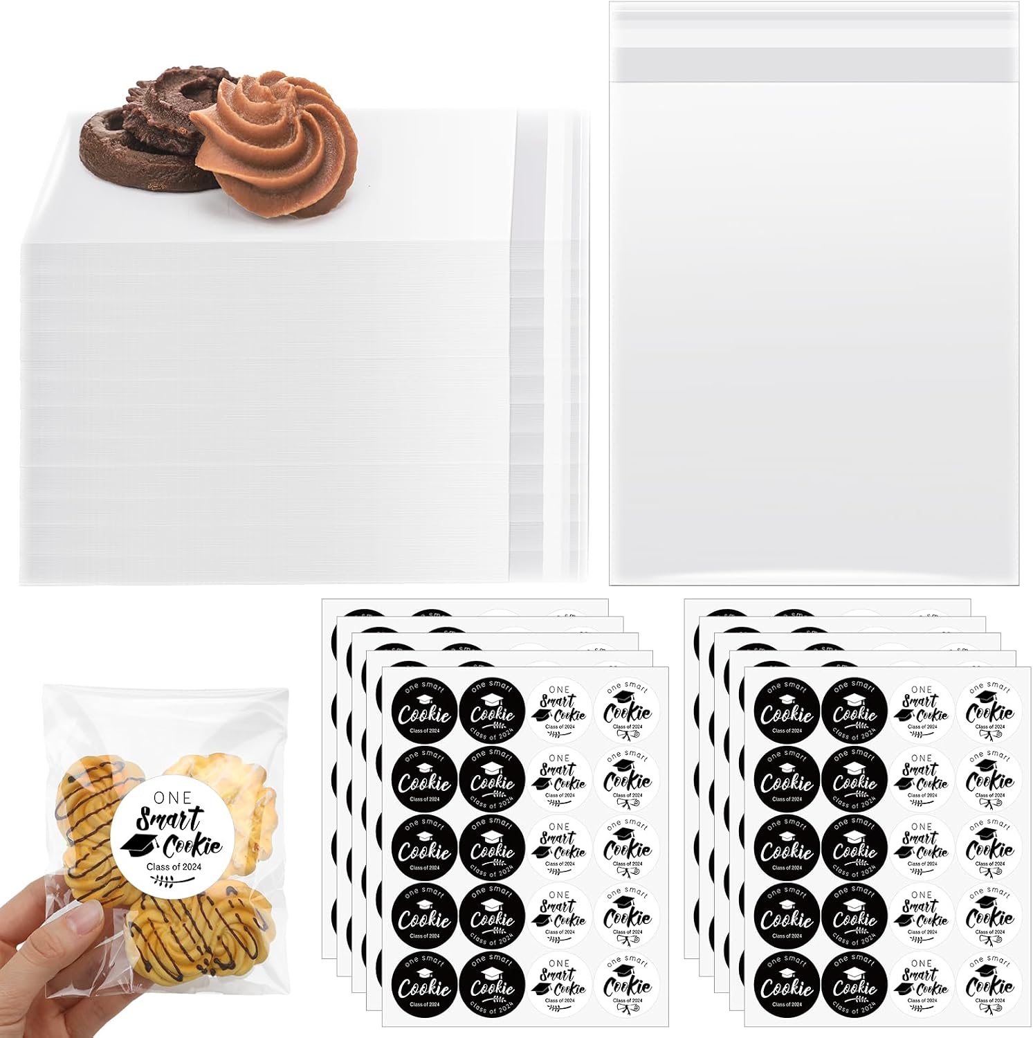 Amazon.com: ReliThick 200 Pack Graduation Cookie Party Favor Bulk with ...