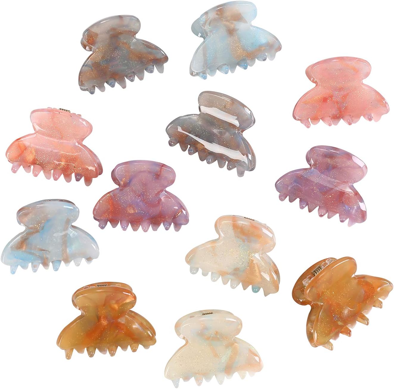 Amazon.com : Mistofu Mini Hair Claw Clips - 12pcs Trendy Small Non-Slip ...