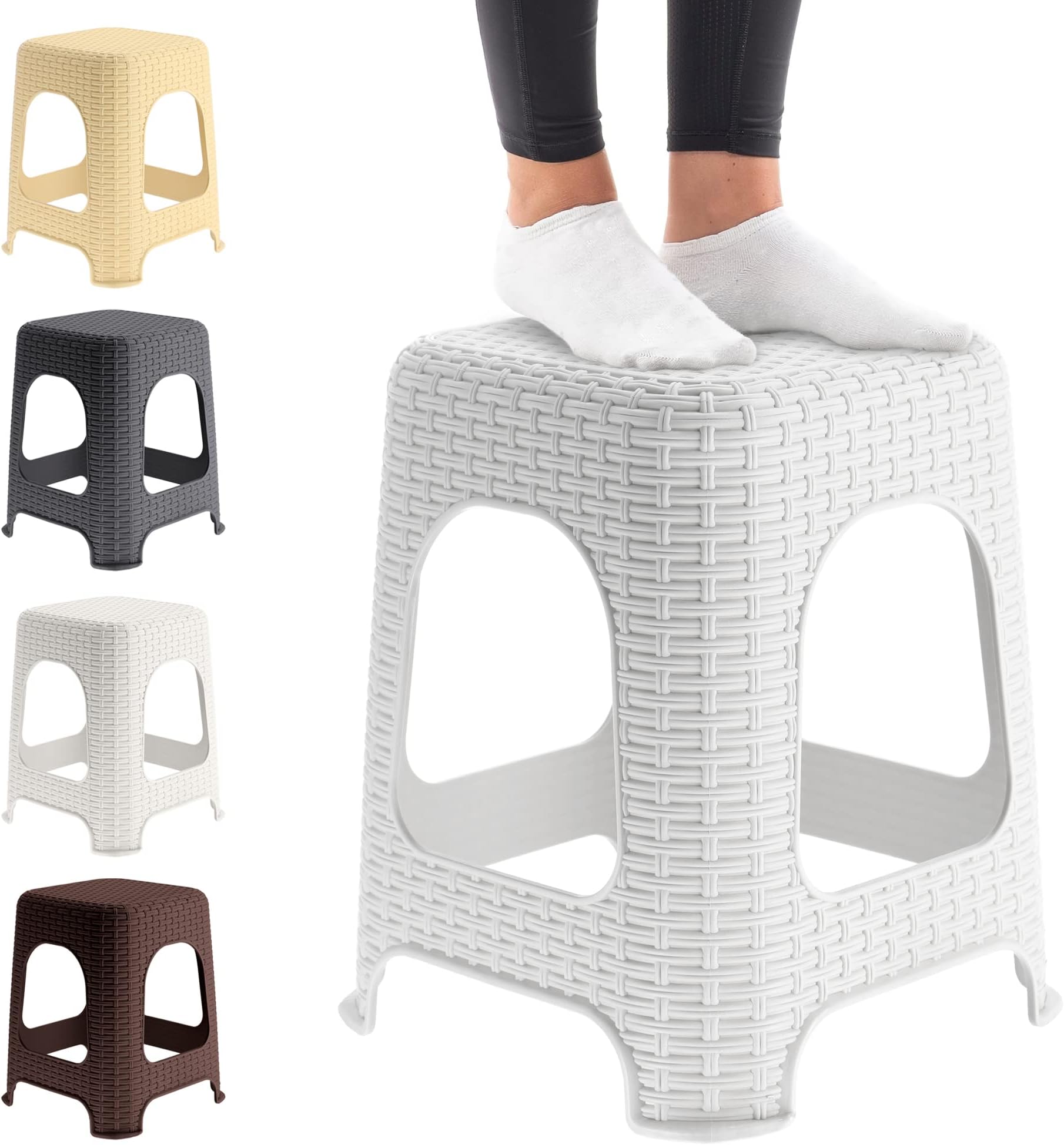 Ondis24 Stabiler Hocker mit Trittleiter Sitzhocker mit Staufach ...