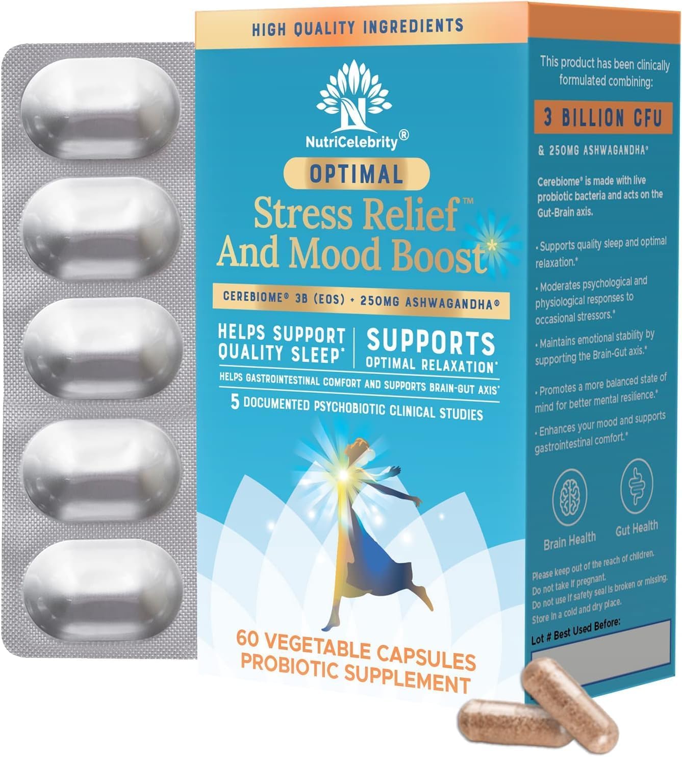 Amazon.com: Nutricelebrity Optimal Stress Relief Supplement, Mood ...