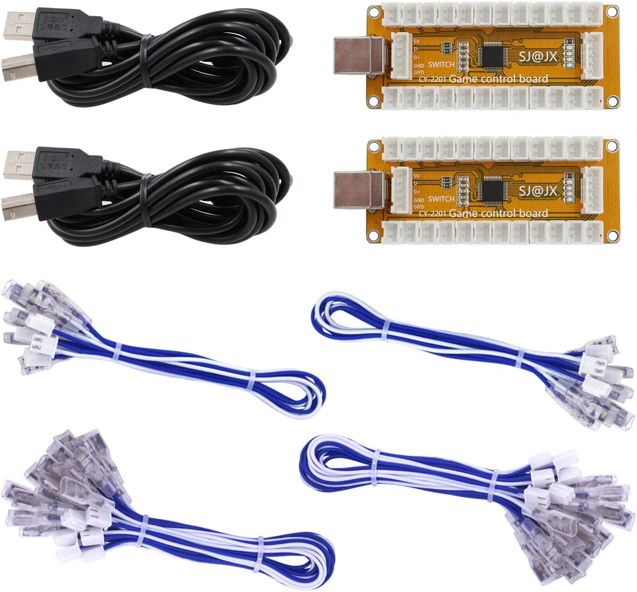 Amazon.com: SJ@JX Arcade Game USB Encoder Zero Delay 2 Player Gamepad Button Joystick Controller ...