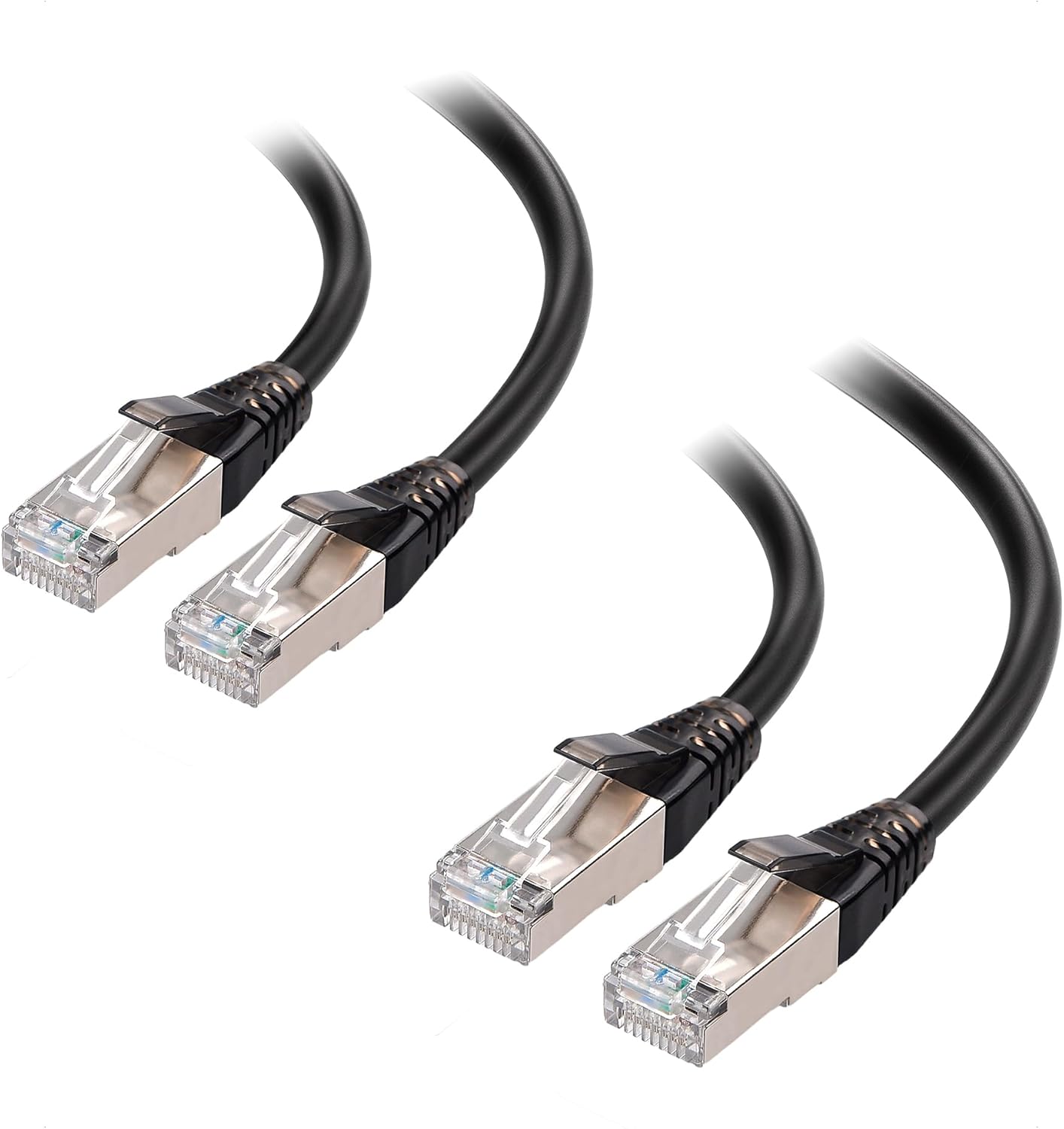Cable Matters 2-Pack, 40Gbps Shielded Short Cat 8 Ethernet Cable 10ft ...