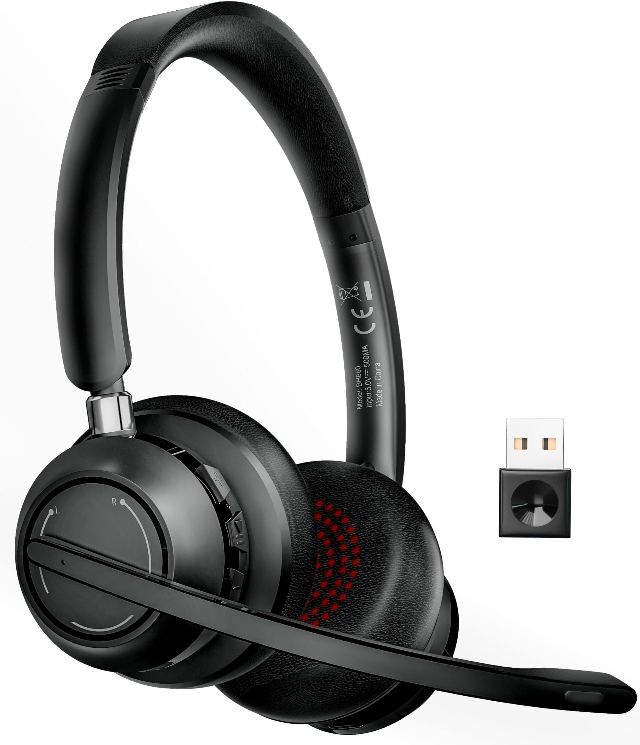 JLab Go Work 2nd Gen Headset mit Mikrofon Bluetooth & USB C Dongle, 55 ...