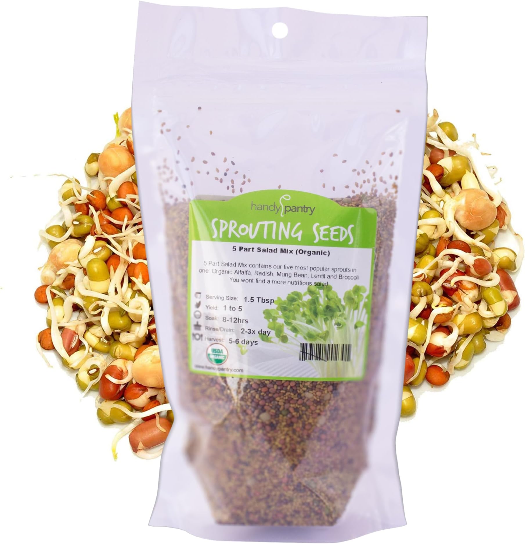 Amazon.com: NOW Foods, Zesty Sprouting Mix, Clover, Fenugreek and ...