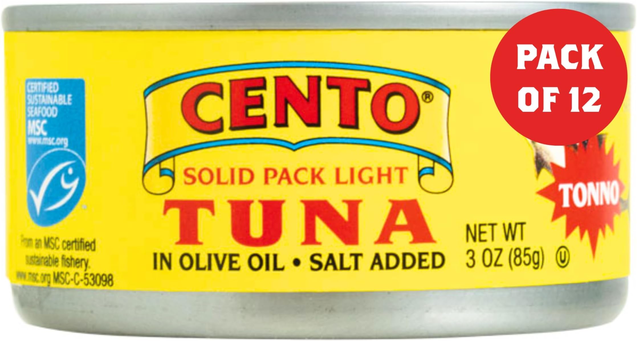 Amazon.com : Cento Solid Pack Light Tuna in Olive Oil, 3 Oz (Pack of 12 ...